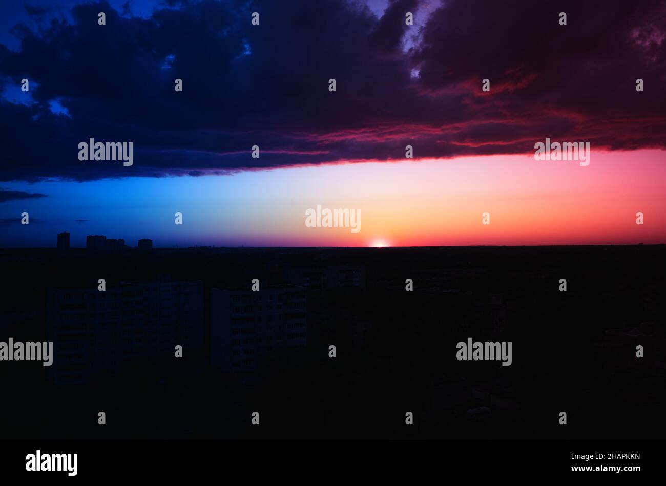 Fight between day & night landscape background Stock Photo - Alamy