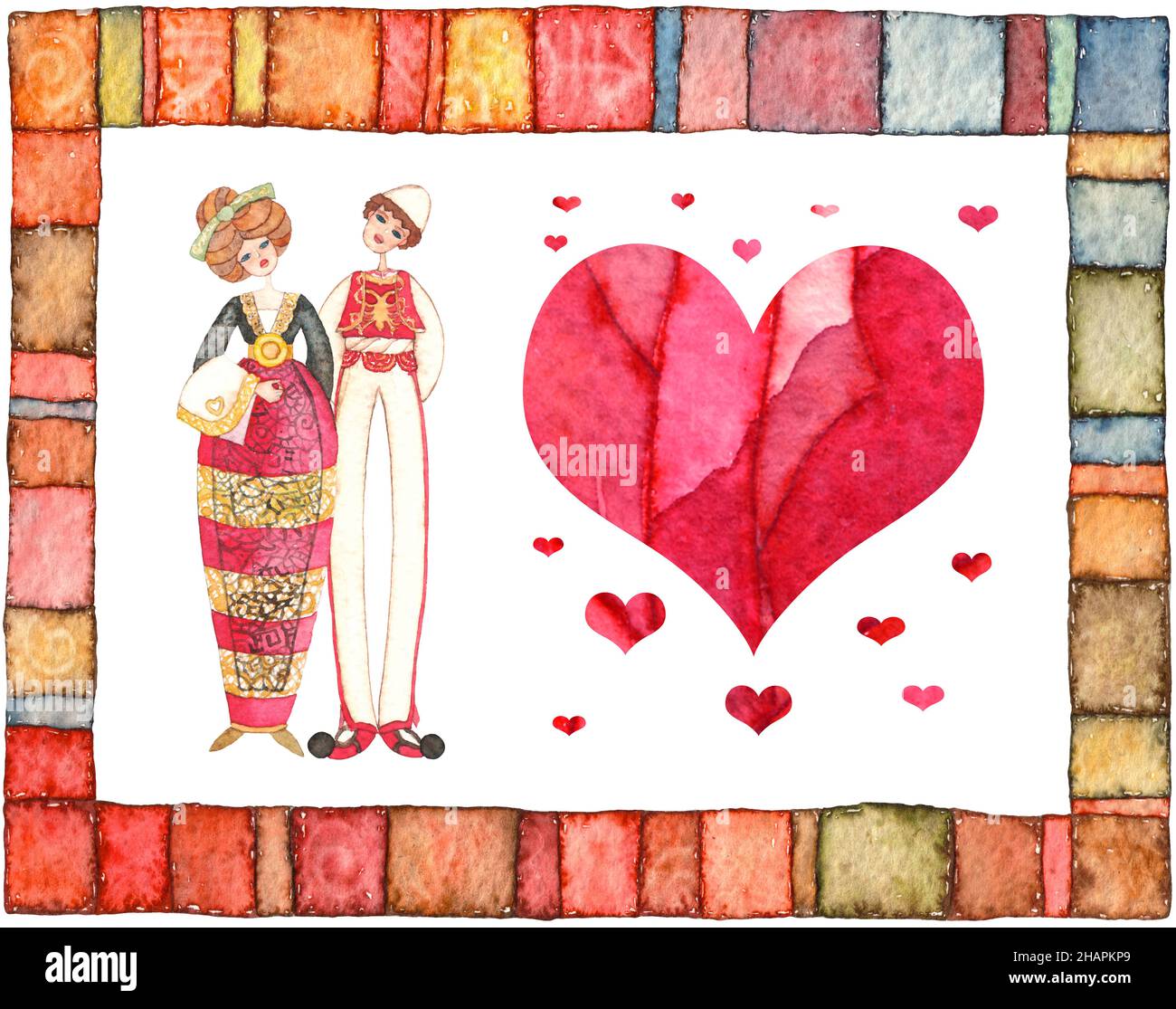 illustration of two lovers Stock Photo - Alamy