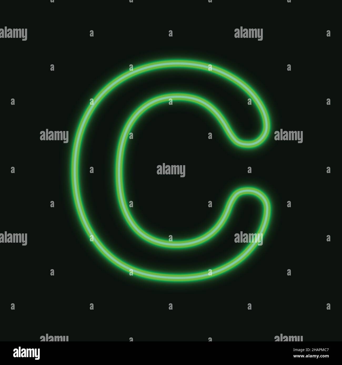 Isolated Neon Letter C . Night Show Alphabet. vector Illustration. eps ...