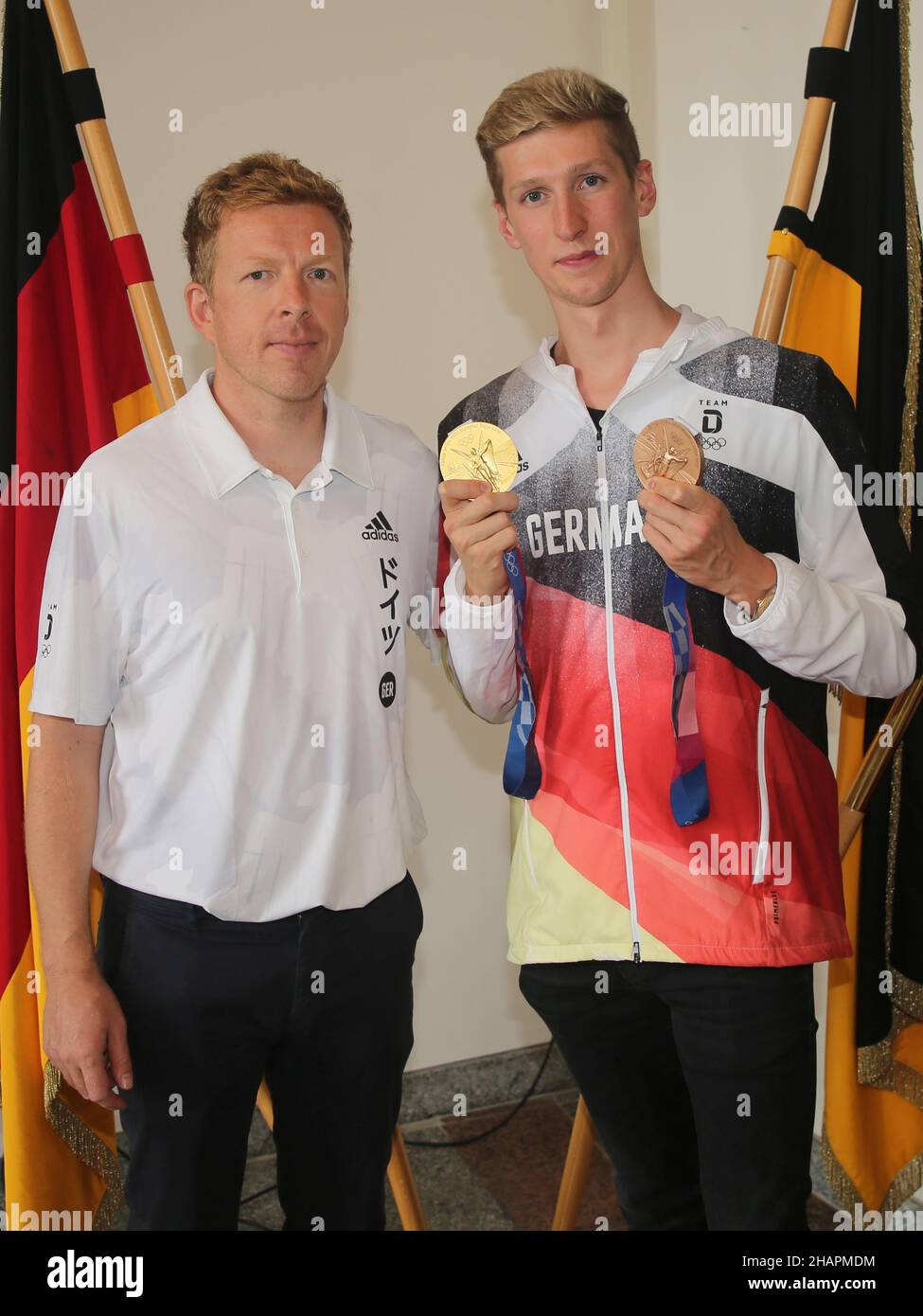 Coach Bernd Berkhahn With Olympic Champion Swimmer Florian Wellbrock SC ...