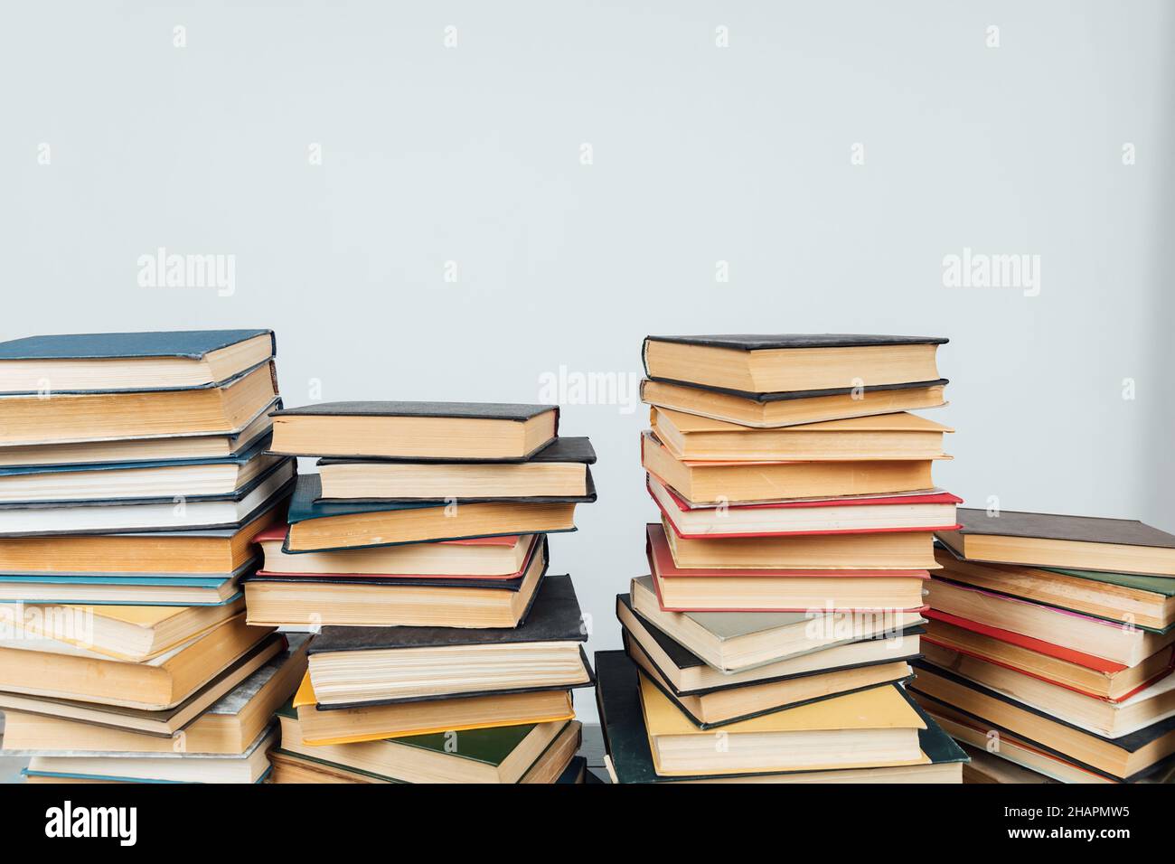 Stacks of books for teaching knowledge of the college university ...