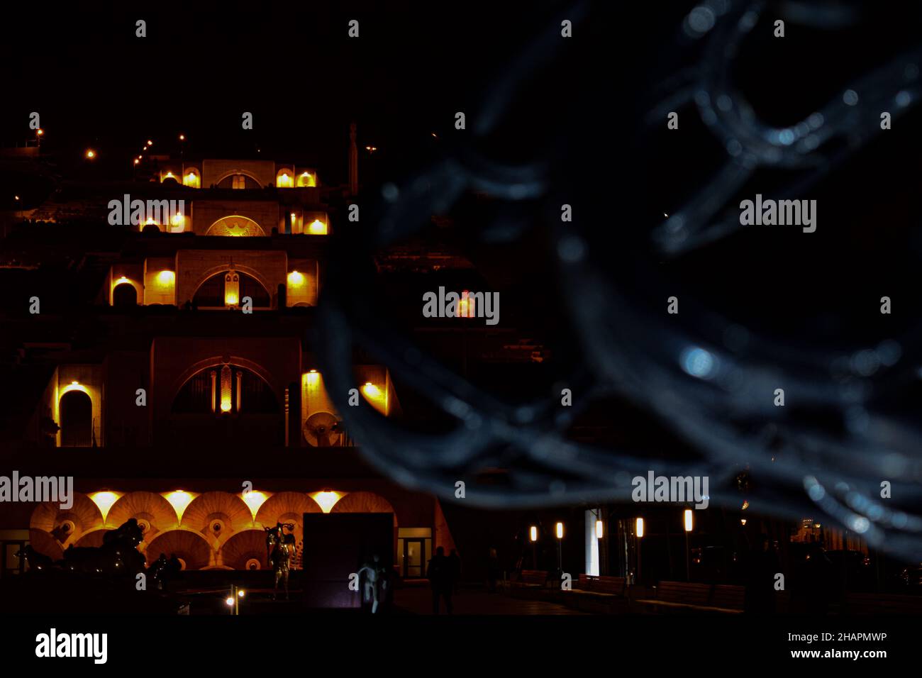 Cascade Complex in Yerevan, Armenia at night Stock Photo - Alamy