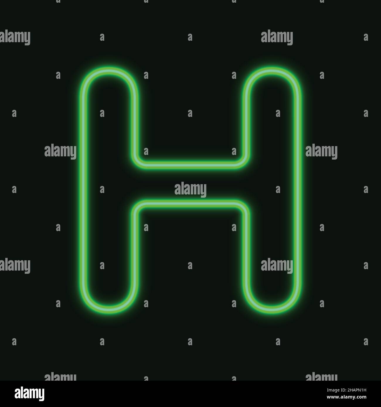 Isolated Neon Letter H . Night Show Alphabet. vector Illustration. eps ...