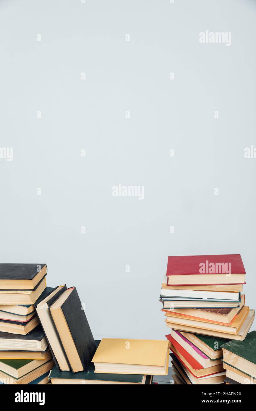 Stacks of books for teaching knowledge of the college university ...