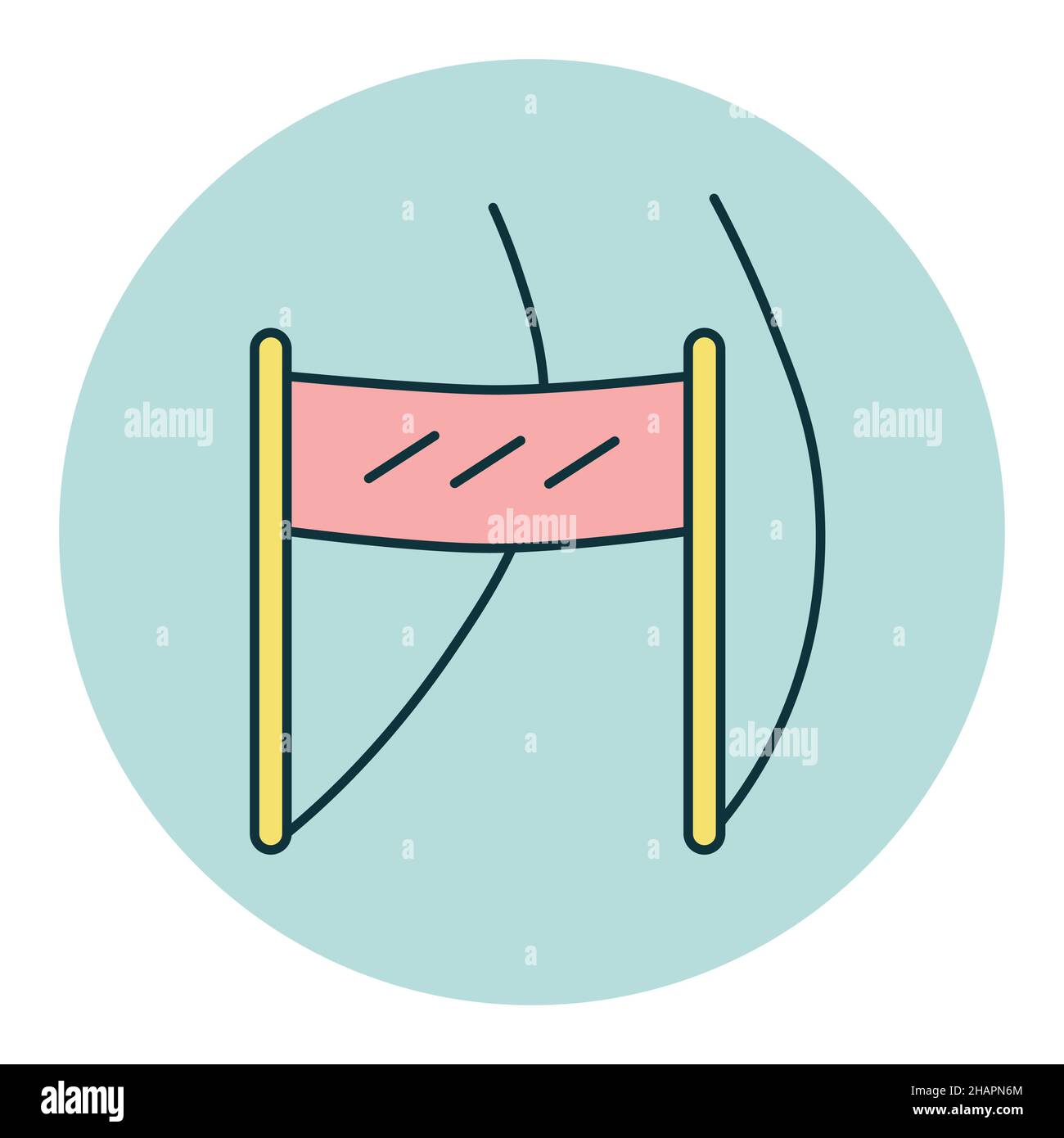 Finish line of ski slope vector icon. Winter sign. Graph symbol for ...