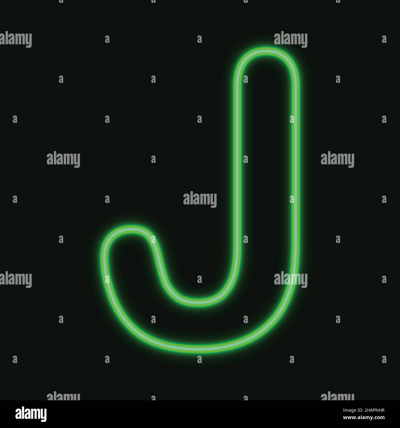 Isolated Neon Letter J . Night Show Alphabet. vector Illustration. eps ...