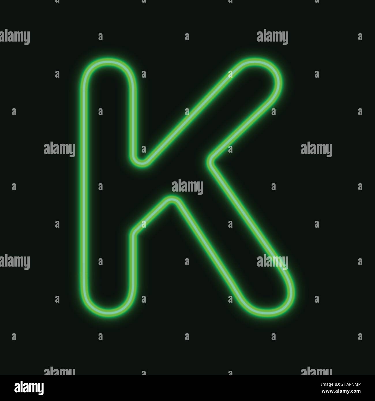 Isolated Neon Letter K . Night Show Alphabet. vector Illustration. eps ...
