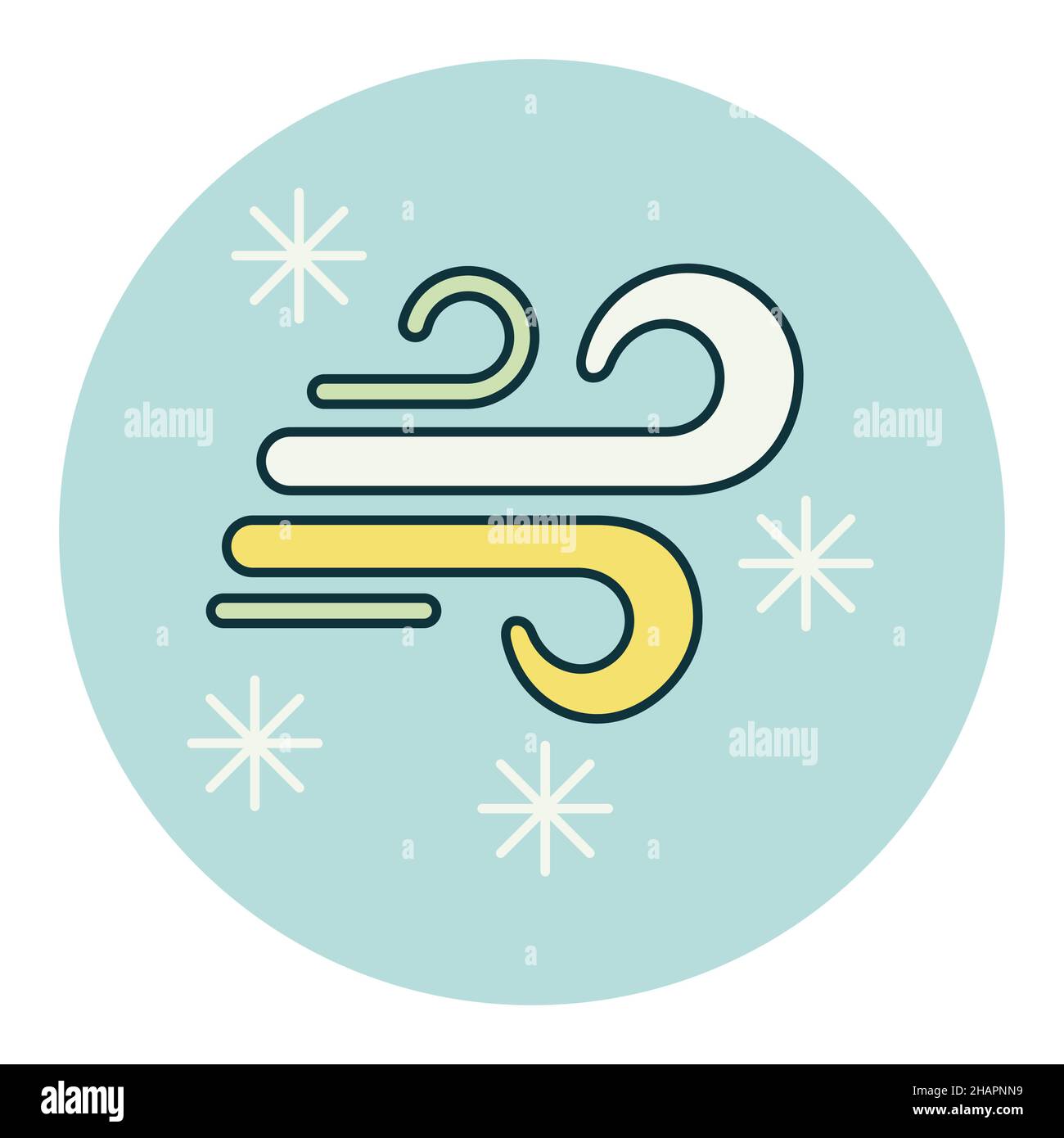 Wind snow snowstorm vector icon. Winter sign. Graph symbol for travel ...