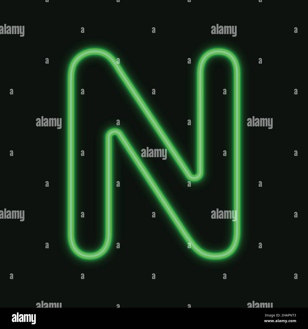 Isolated Neon Letter N . Night Show Alphabet. vector Illustration. eps ...
