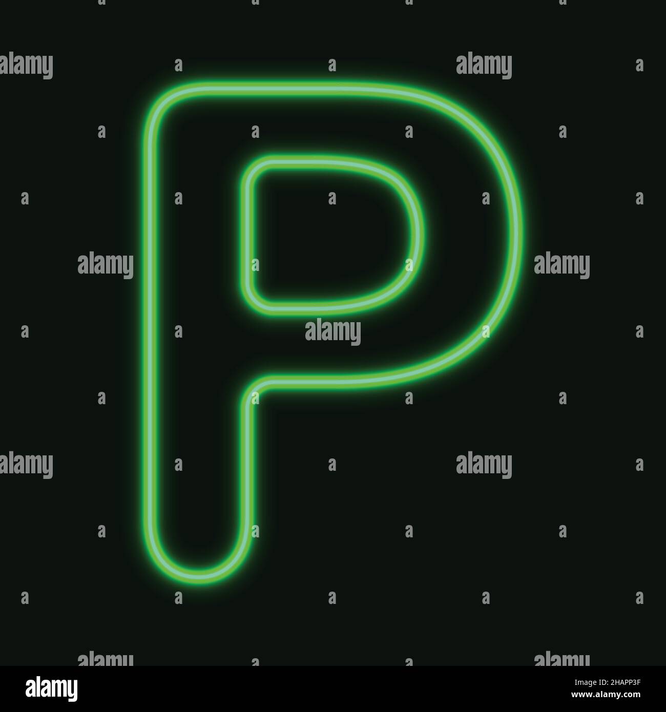 Isolated Neon Letter P . Night Show Alphabet. vector Illustration. eps ...