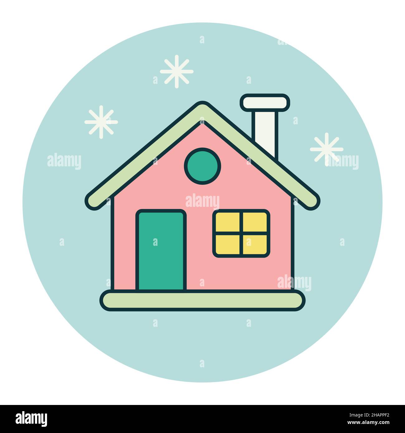 Detailed winter house vector icon. Winter sign. Graph symbol for travel ...