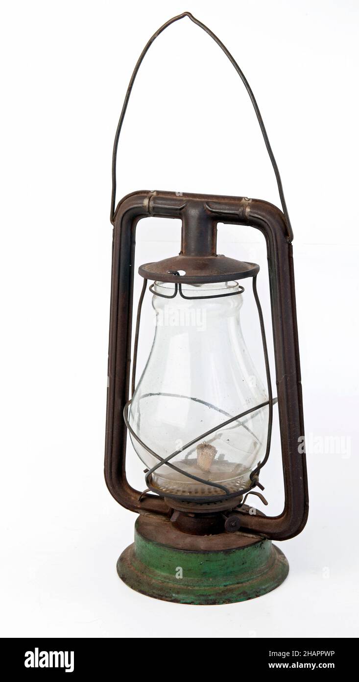 Lantern kerosene oil lamp Stock Photo - Alamy