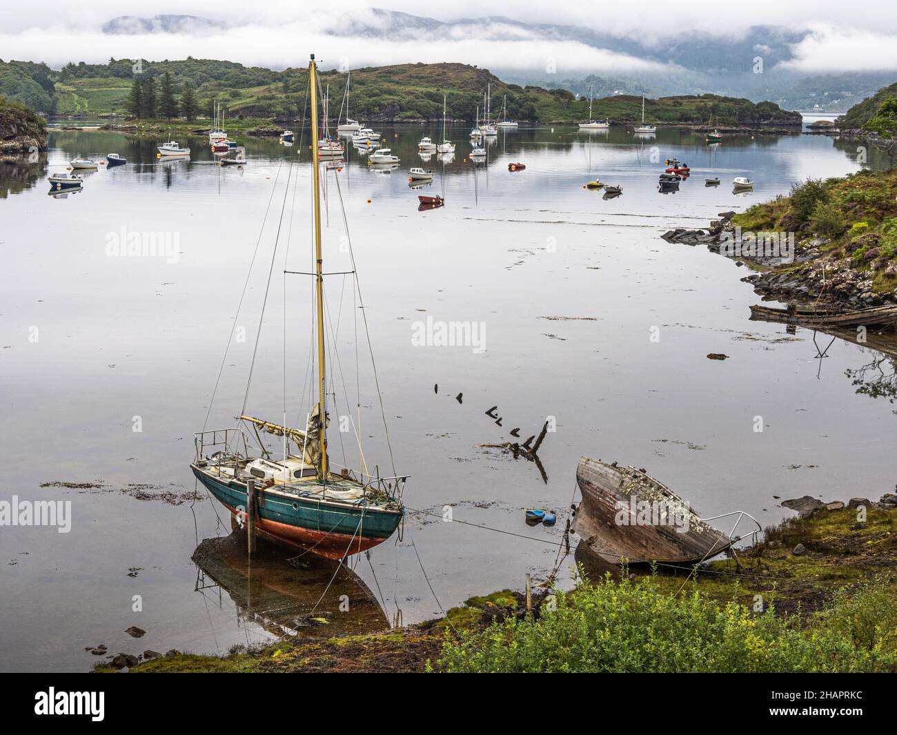 Badachro overlooking Loch Gairloch, in the North West Highlands of ...