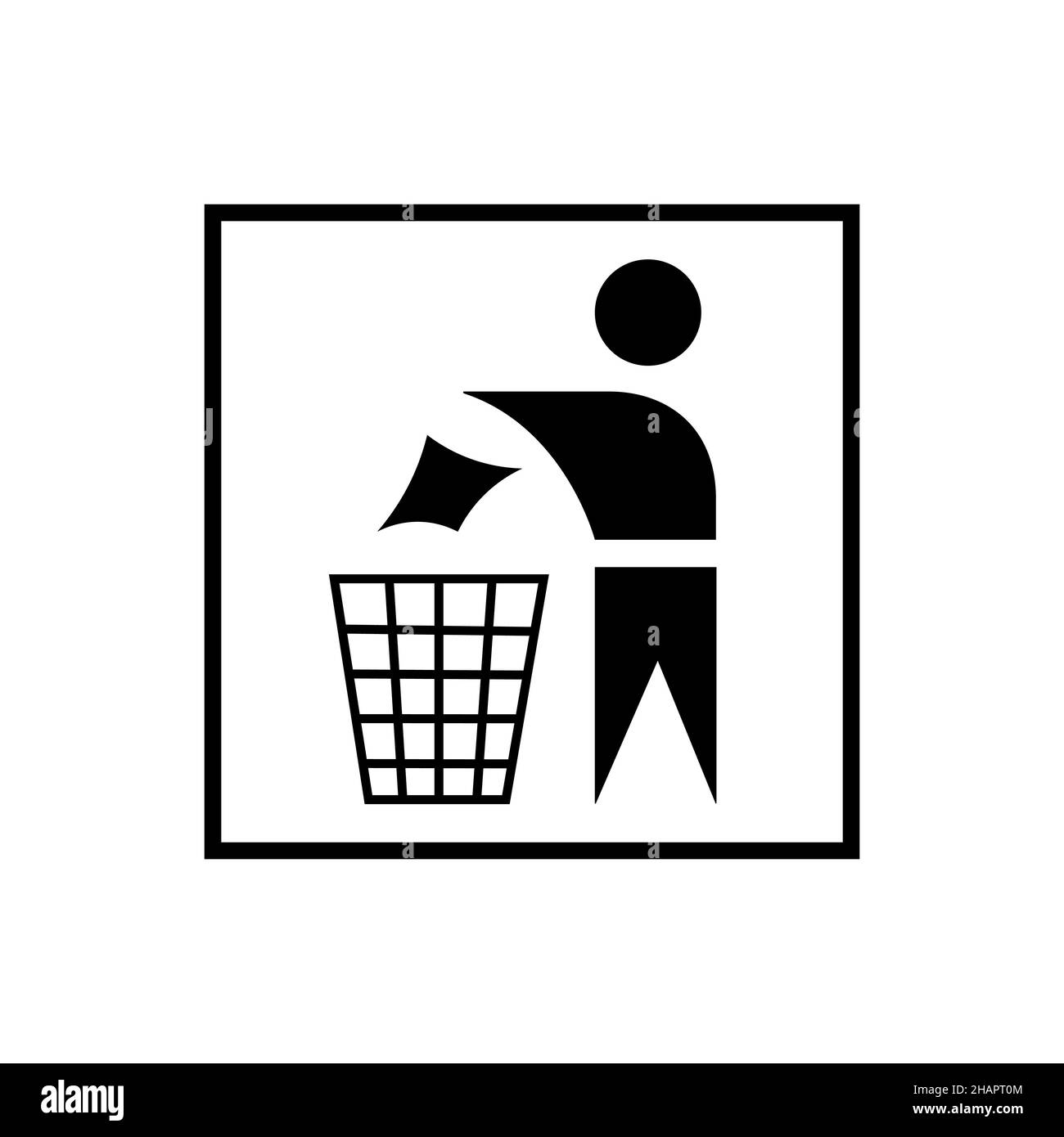 Do Not Litter flat black package icon vector isolated on white ...