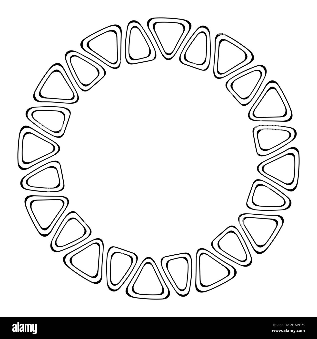 Abstract round meander, circular geometric ornament, frame. Decorative ...