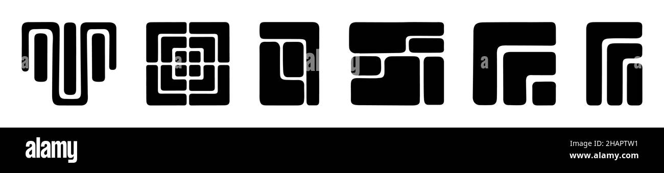 Abstract blocks, different geometric vector shapes. Stones. Flat style ...