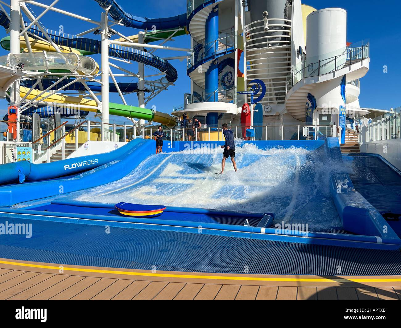 Orlando, FL USA - December 6, 2021: The Flowrider area aboard the Royal ...