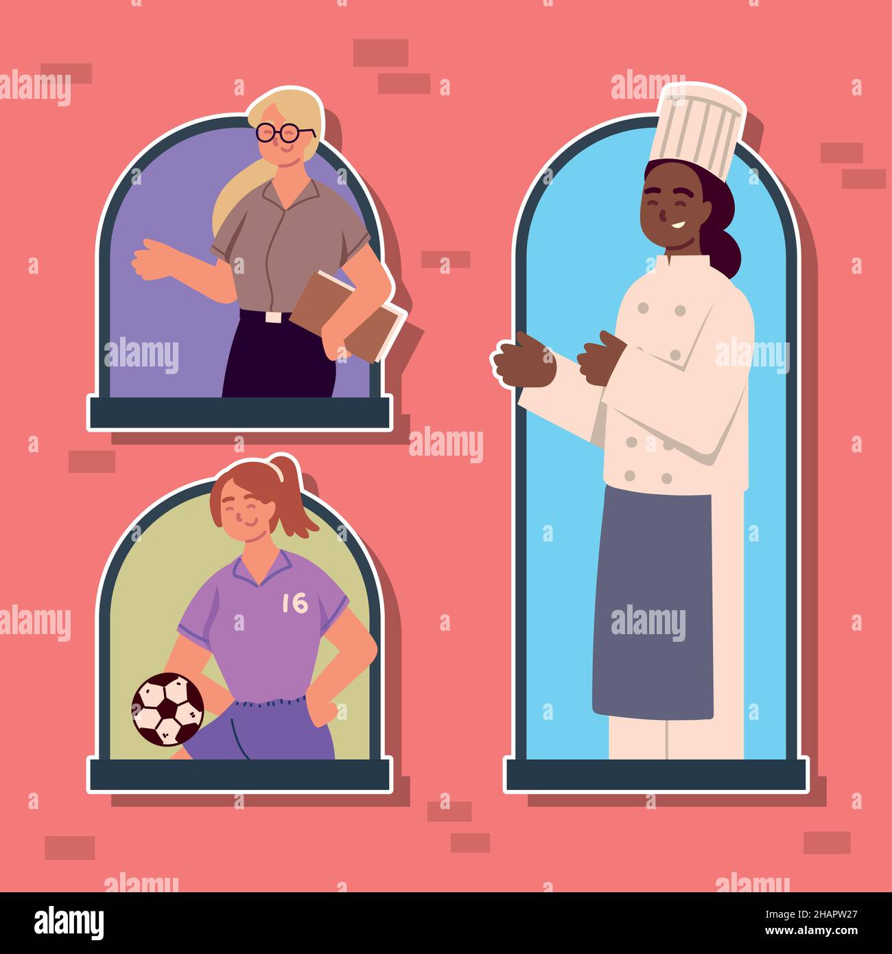 Professions icons women hi-res stock photography and images - Alamy