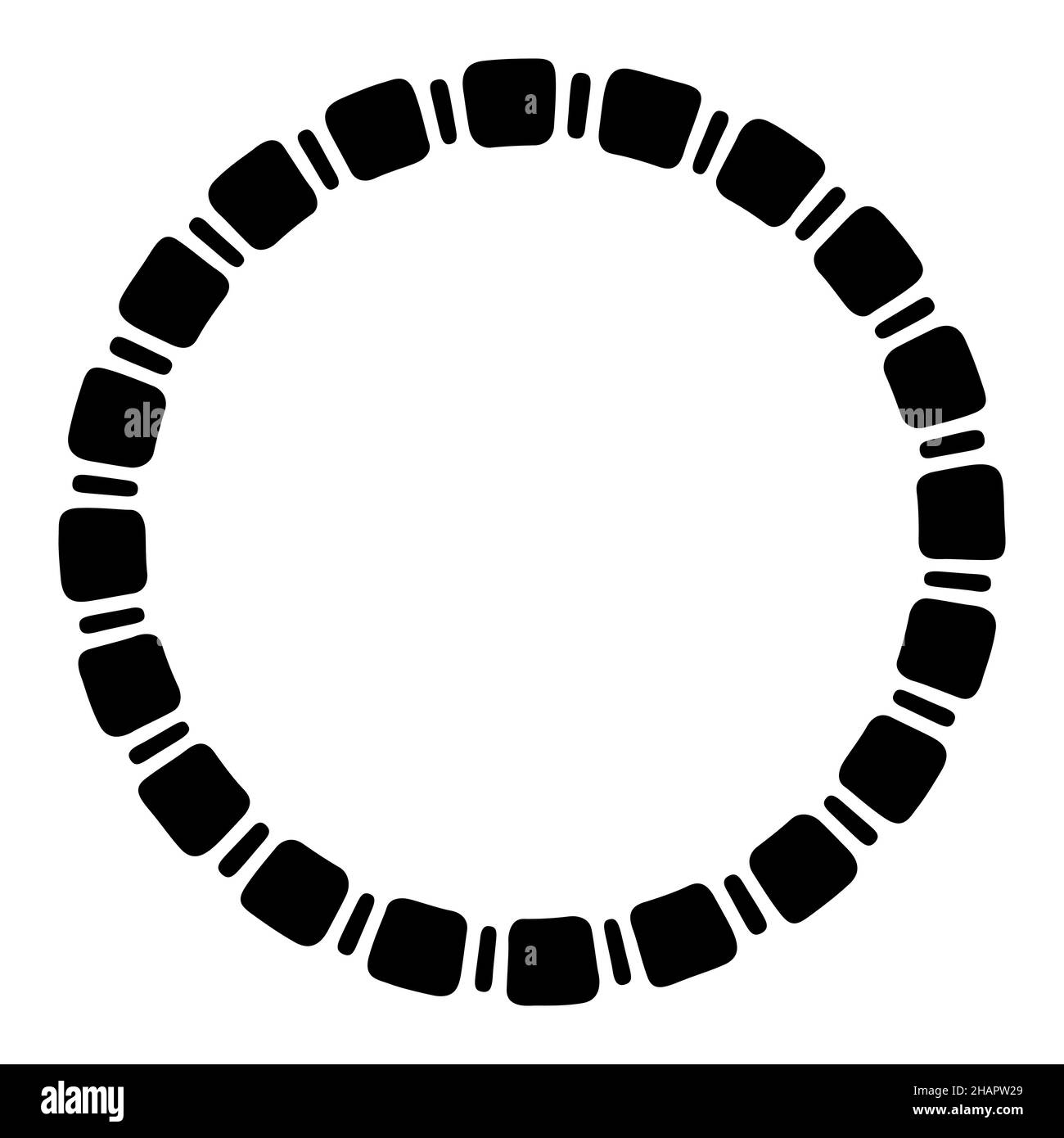 Abstract round meander, circular geometric ornament, frame made of ...