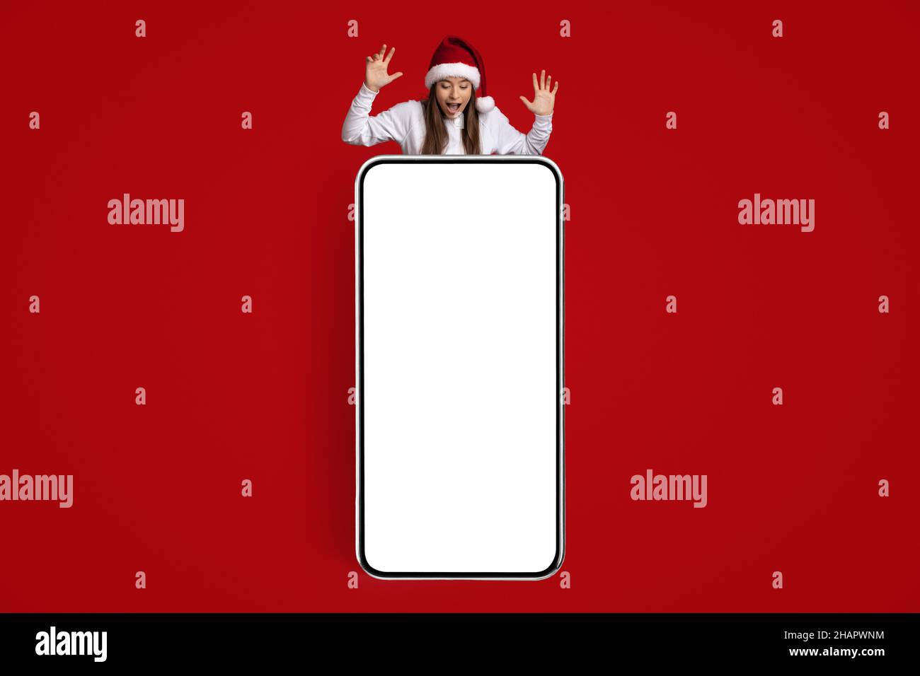 Woman smartphone app standing hi-res stock photography and images - Alamy