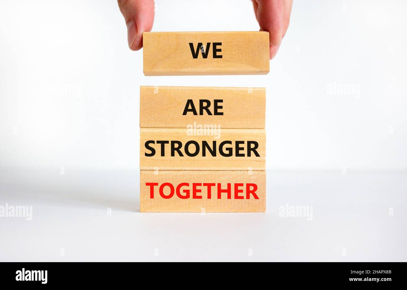 We are stronger together symbol. Concept words We are stronger together ...