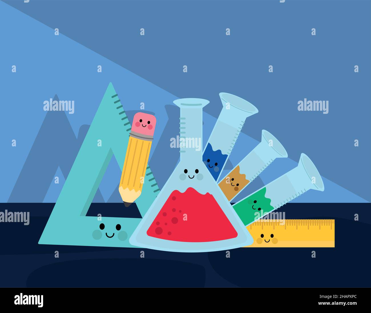 Cartoon kawaii laboratory test Stock Vector Images - Alamy