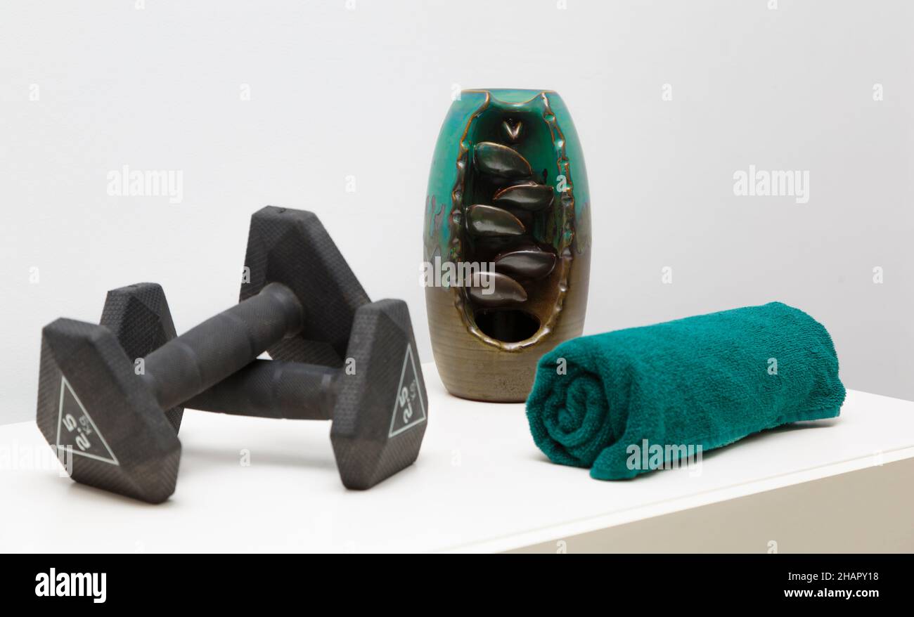 Still life image of wellness and healthy lifestyle objects Stock Photo ...