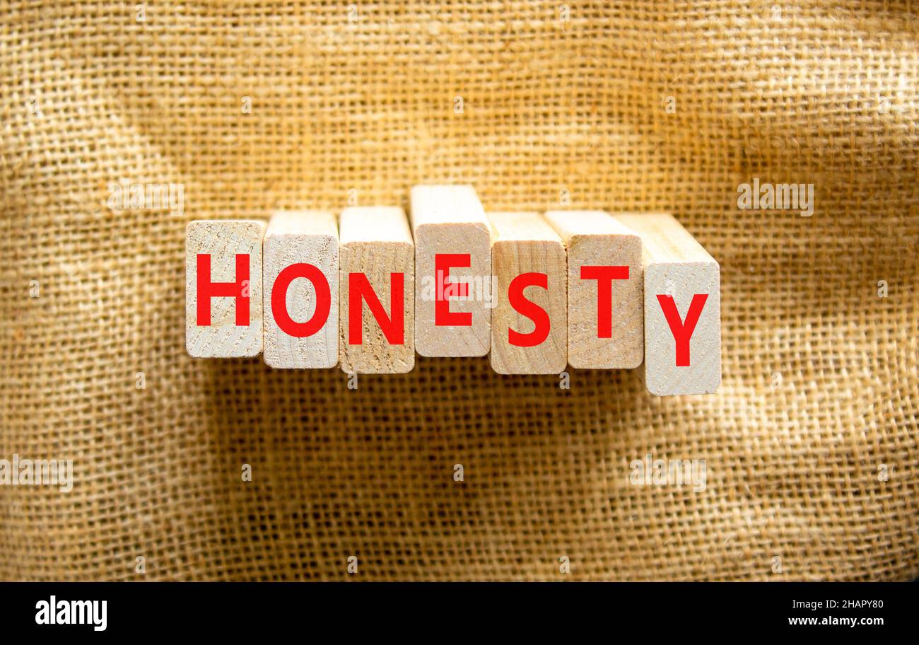 Honesty Symbol The Concept Word Honesty On Wooden Blocks Beautiful