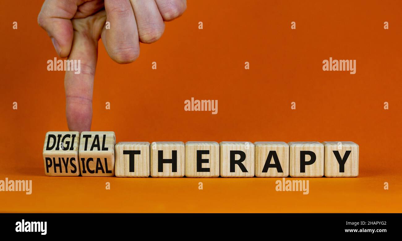 Physical or digital therapy symbol. Doctor turns cubes and changes ...