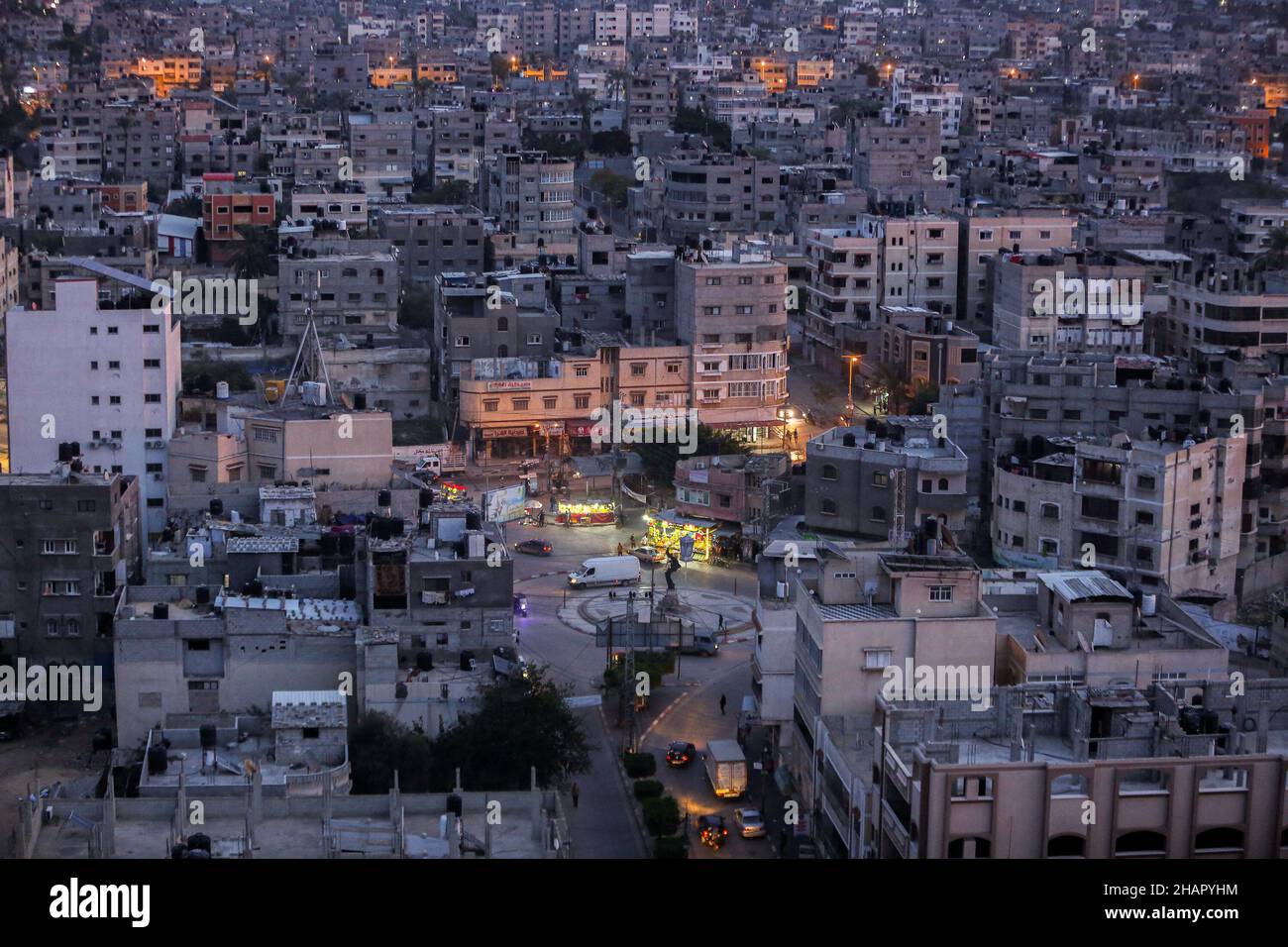 An overview of Palestinian houses and buildings in Khan Yunis refugee ...