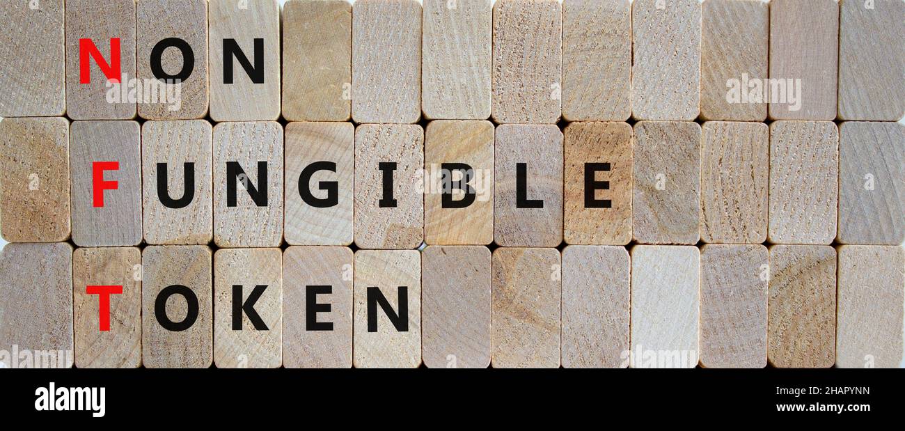 NFT non-fungible token symbol. Concept words NFT non-fungible token on ...