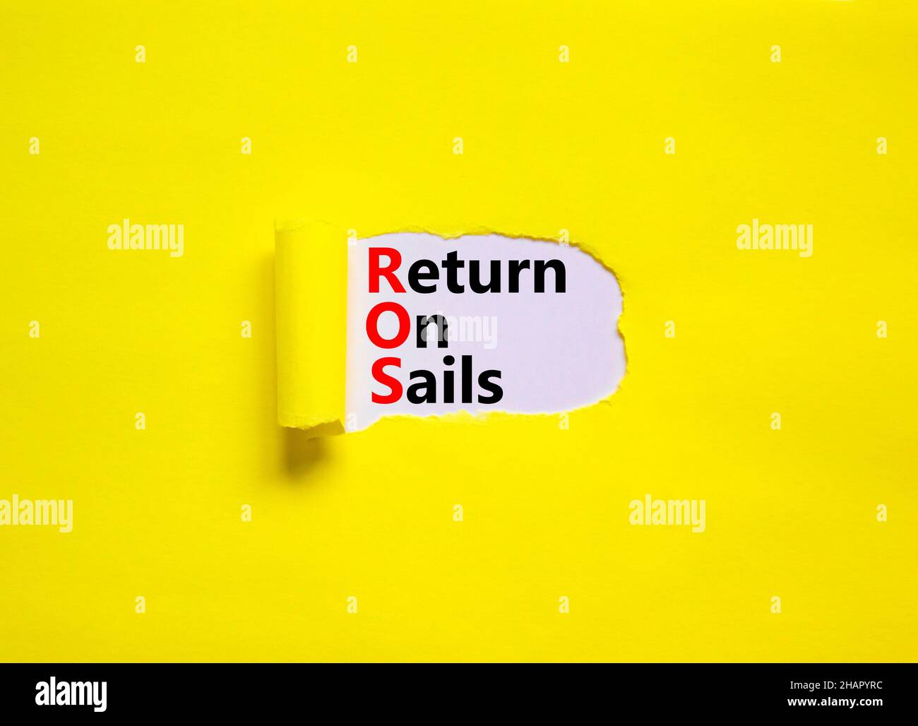 ROS return on sales symbol. Concept words ROS return on sales on white ...