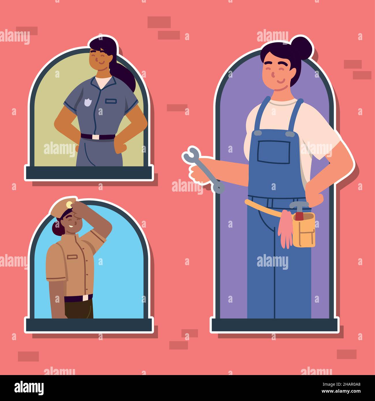 Professions icons women hi-res stock photography and images - Alamy