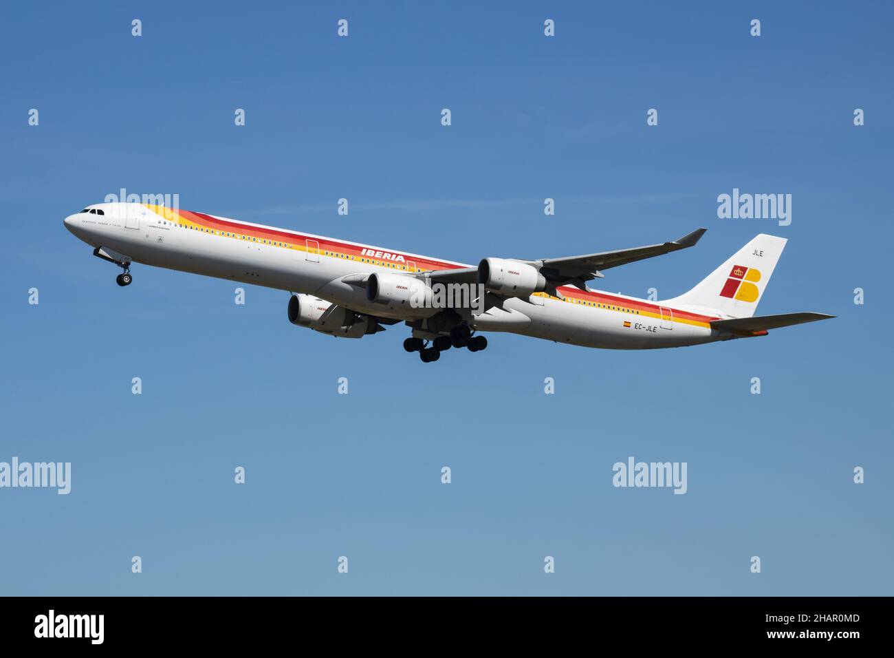 Madrid, Spain - May 1, 2016: Iberia Airlines passenger plane at airport ...