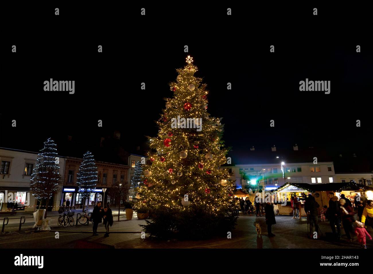 12.14.2021. Sopron, Hungary: Illuminated Sopron christmas market winter ...