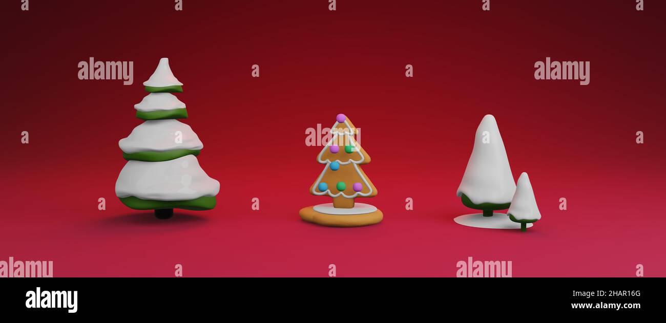 Three christmas trees Stock Photo - Alamy