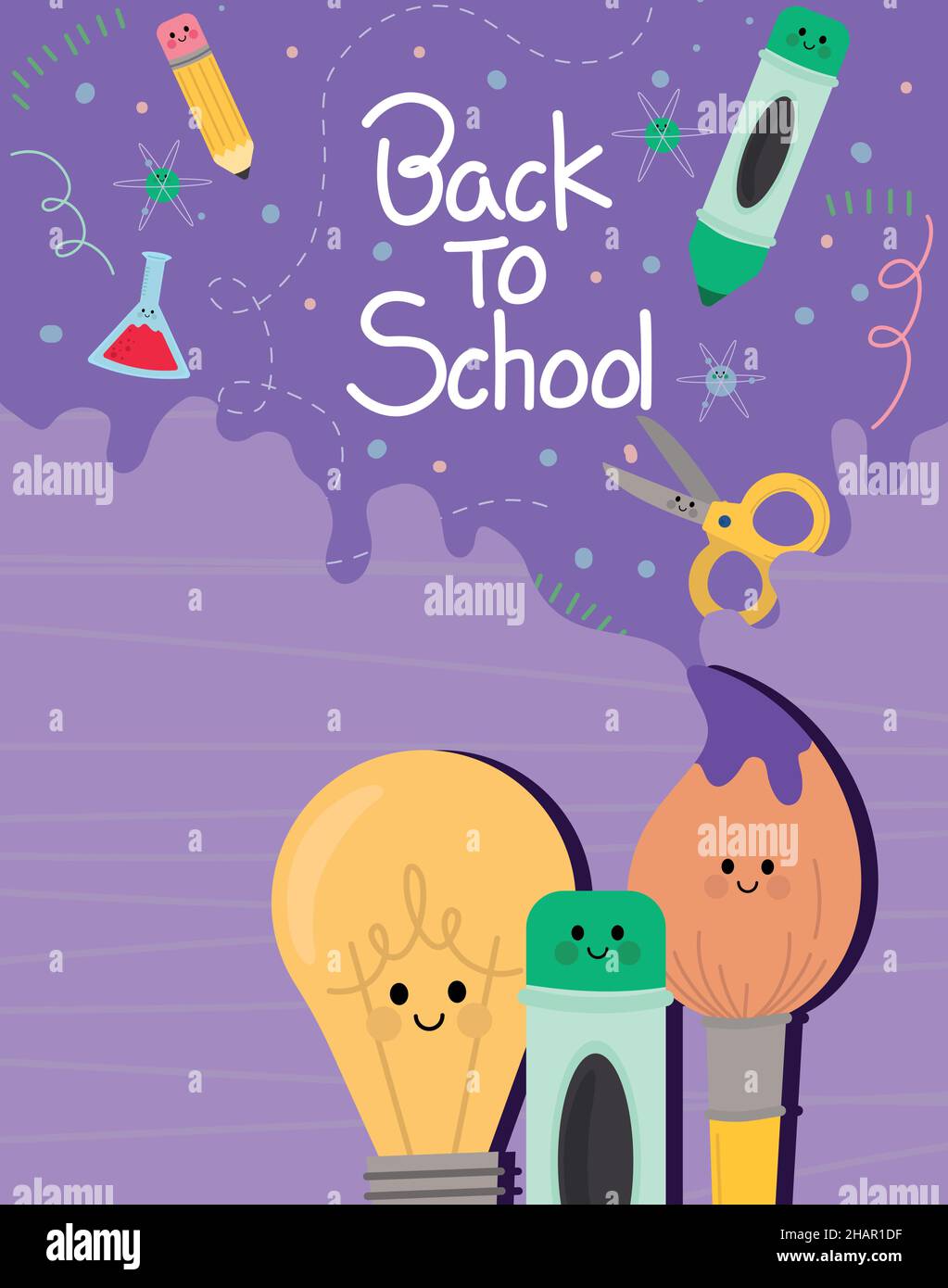 back to school supplies characters Stock Vector Image & Art - Alamy
