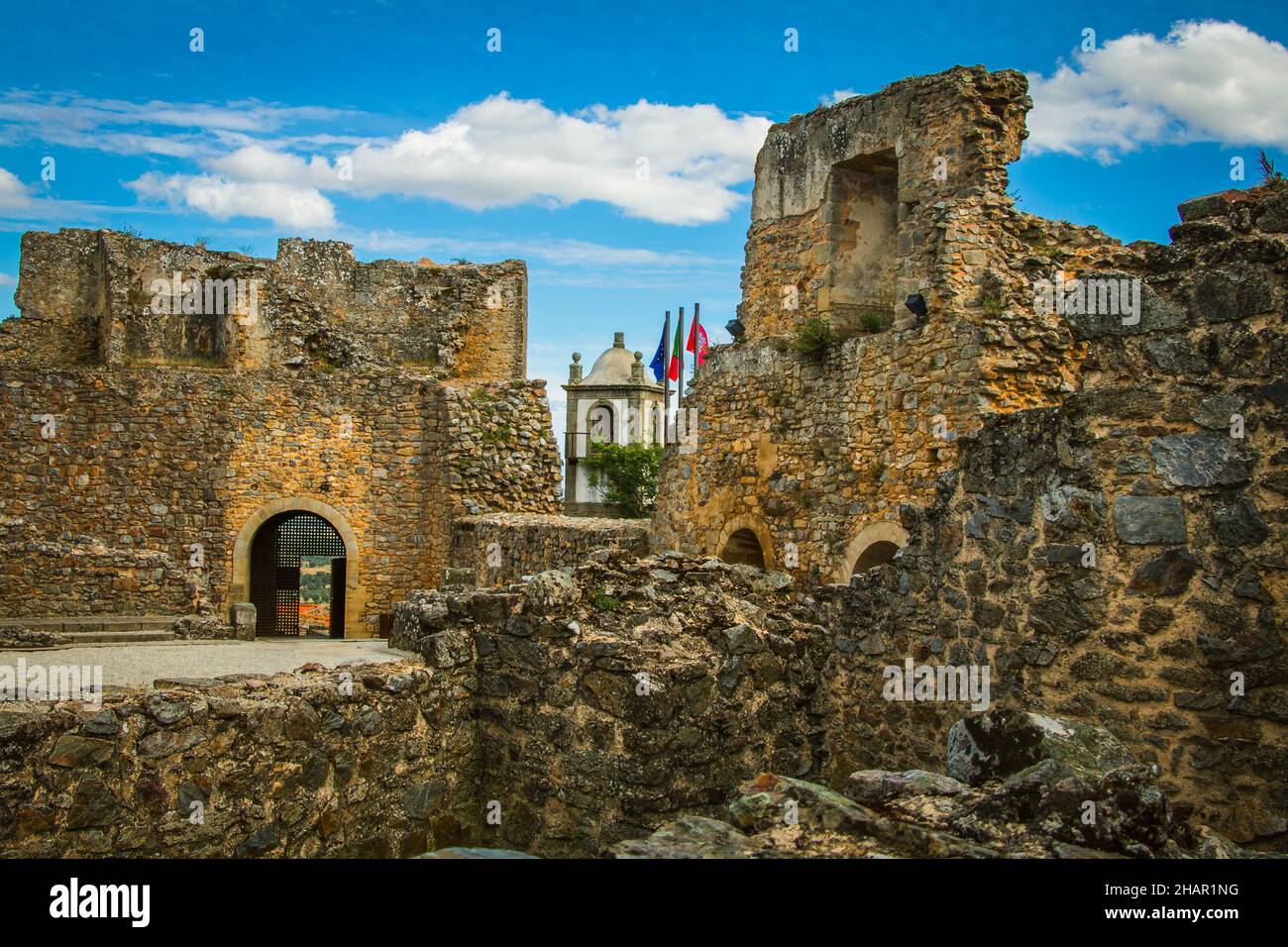 Ancient castle ruins of Figueira de Castelo Rodrigo, Portugal Stock ...