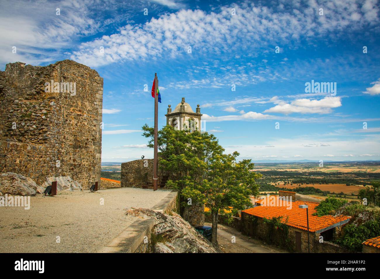 Ancient castle ruins of Figueira de Castelo Rodrigo, Portugal Stock ...