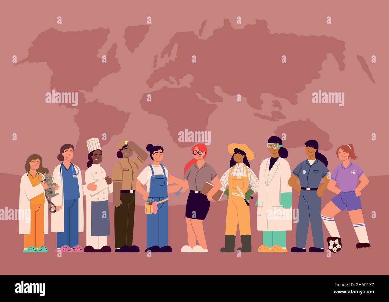 Strength of woman workers Stock Vector Images - Alamy