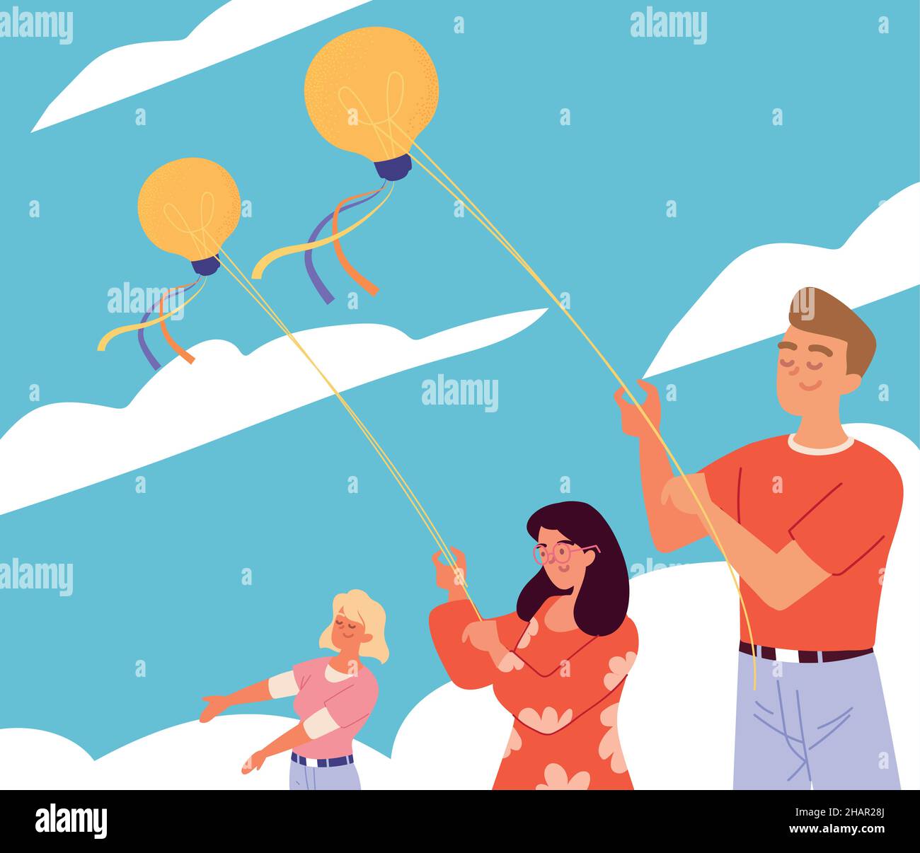 happy people and idea Stock Vector Image & Art - Alamy