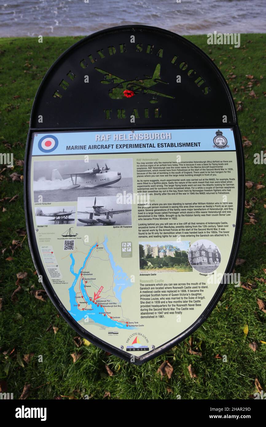 Rhu, Helensburgh, Argyll & Bute, Scotland, UK , GB. Memorial stone and ...