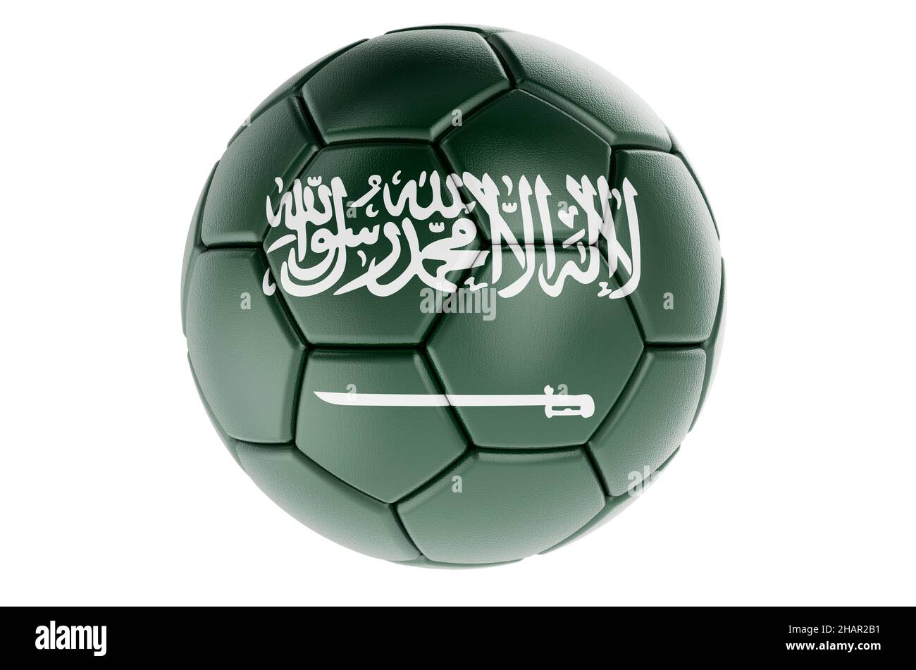 Soccer ball or football ball with Saudi Arabian flag, 3D rendering ...