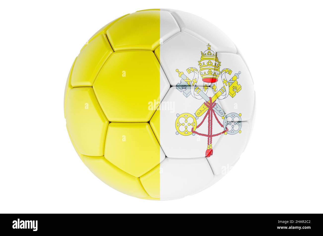 Soccer ball or football ball with Vatican flag, 3D rendering isolated ...