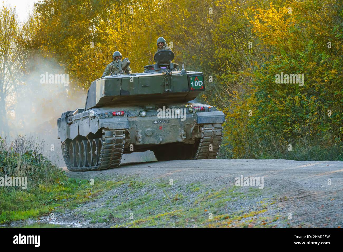 British army FV4034 Challenger 2 main battle tank in action on a ...