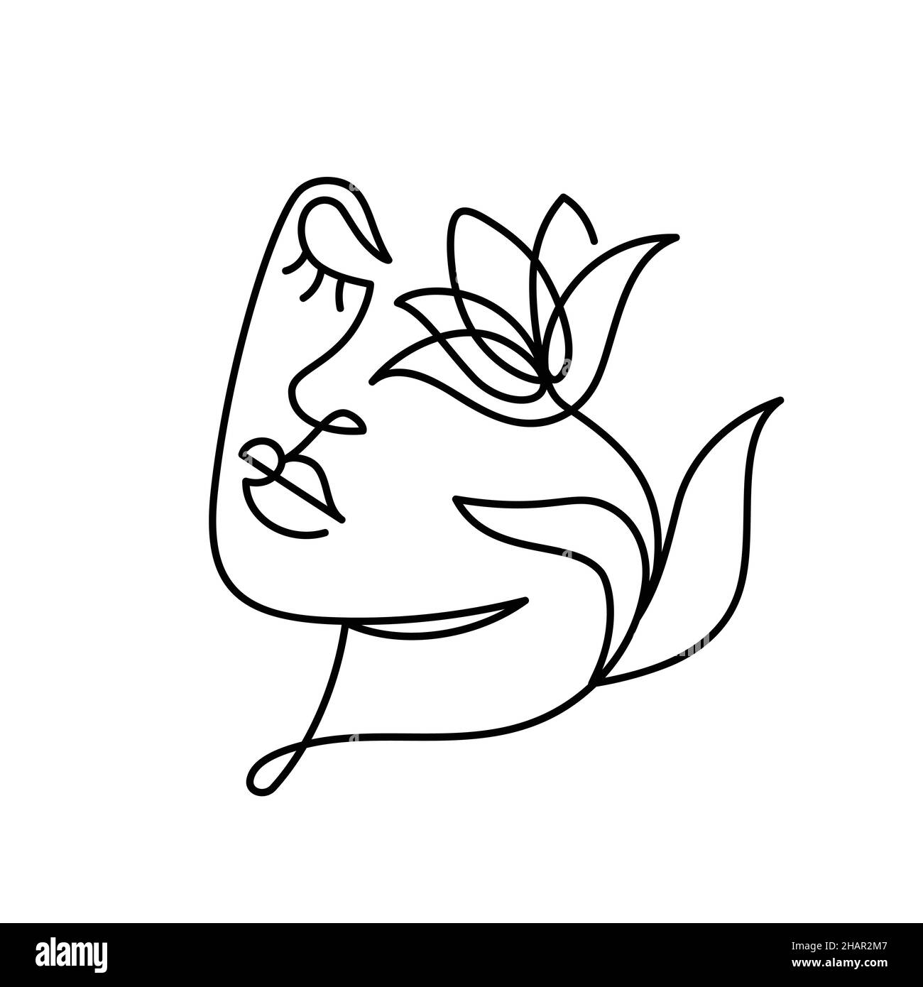 Line art abstract face Cut Out Stock Images & Pictures - Alamy