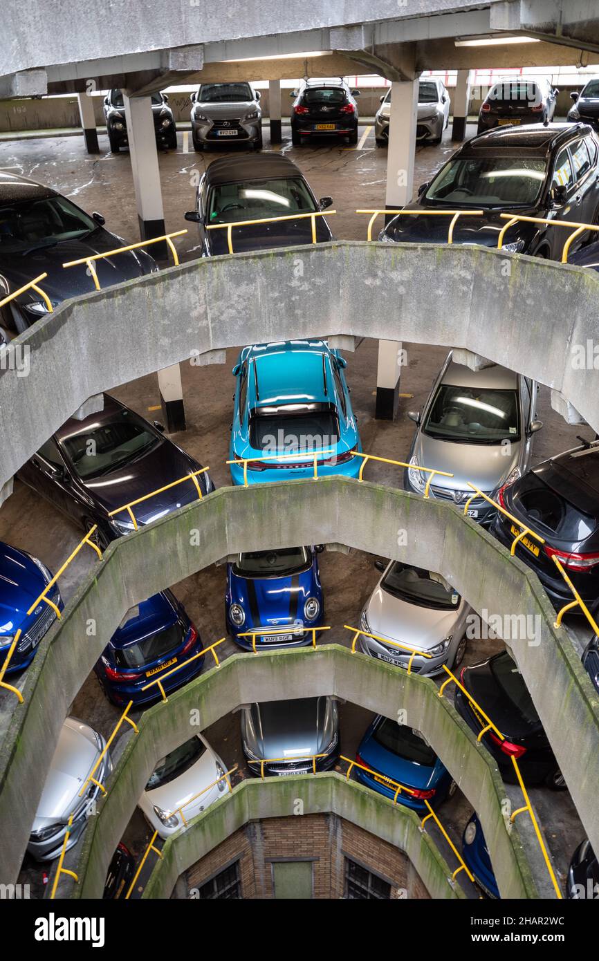 Looking down a spiral car park spiral Stock Photo - Alamy