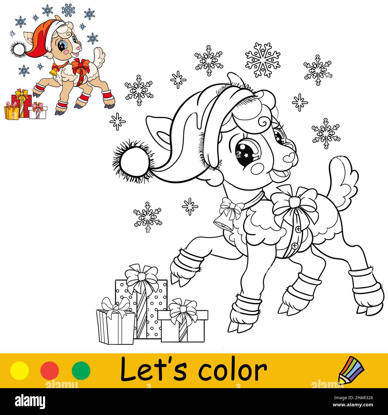 Christmas lamb coloring page hi-res stock photography and images - Alamy