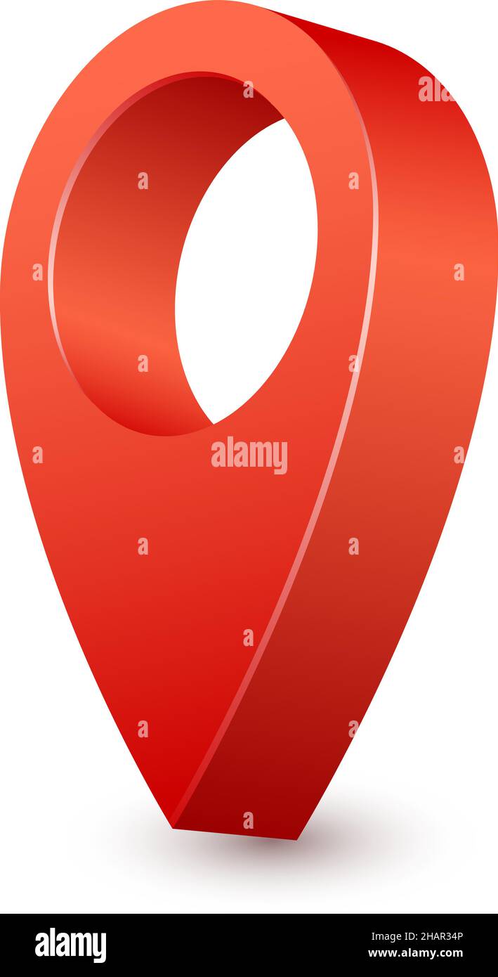 Destination pointer. Map tag icon. Realistic red pin Stock Vector Image ...