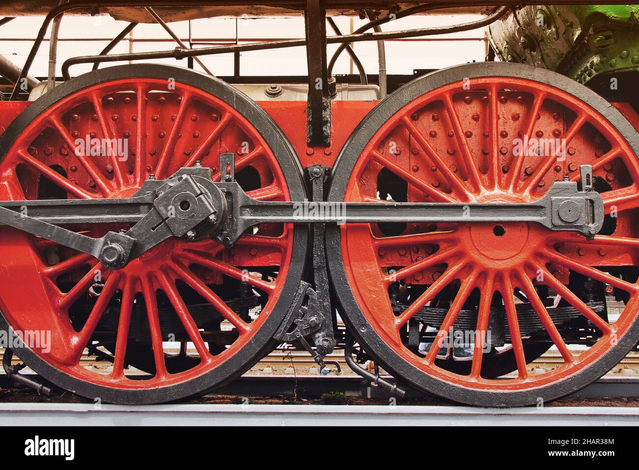 Train close up. Wheels of the train. Old train Stock Photo - Alamy